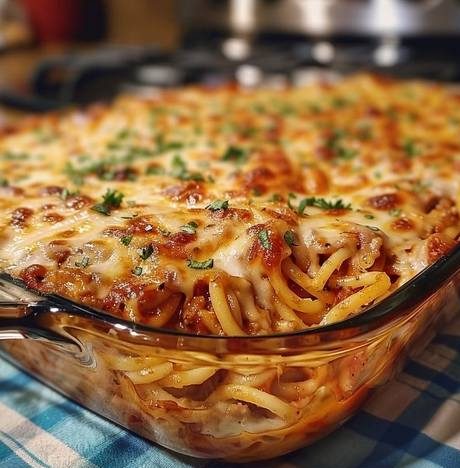 Creamy Baked Spaghetti Delight – Recipes on a Budget