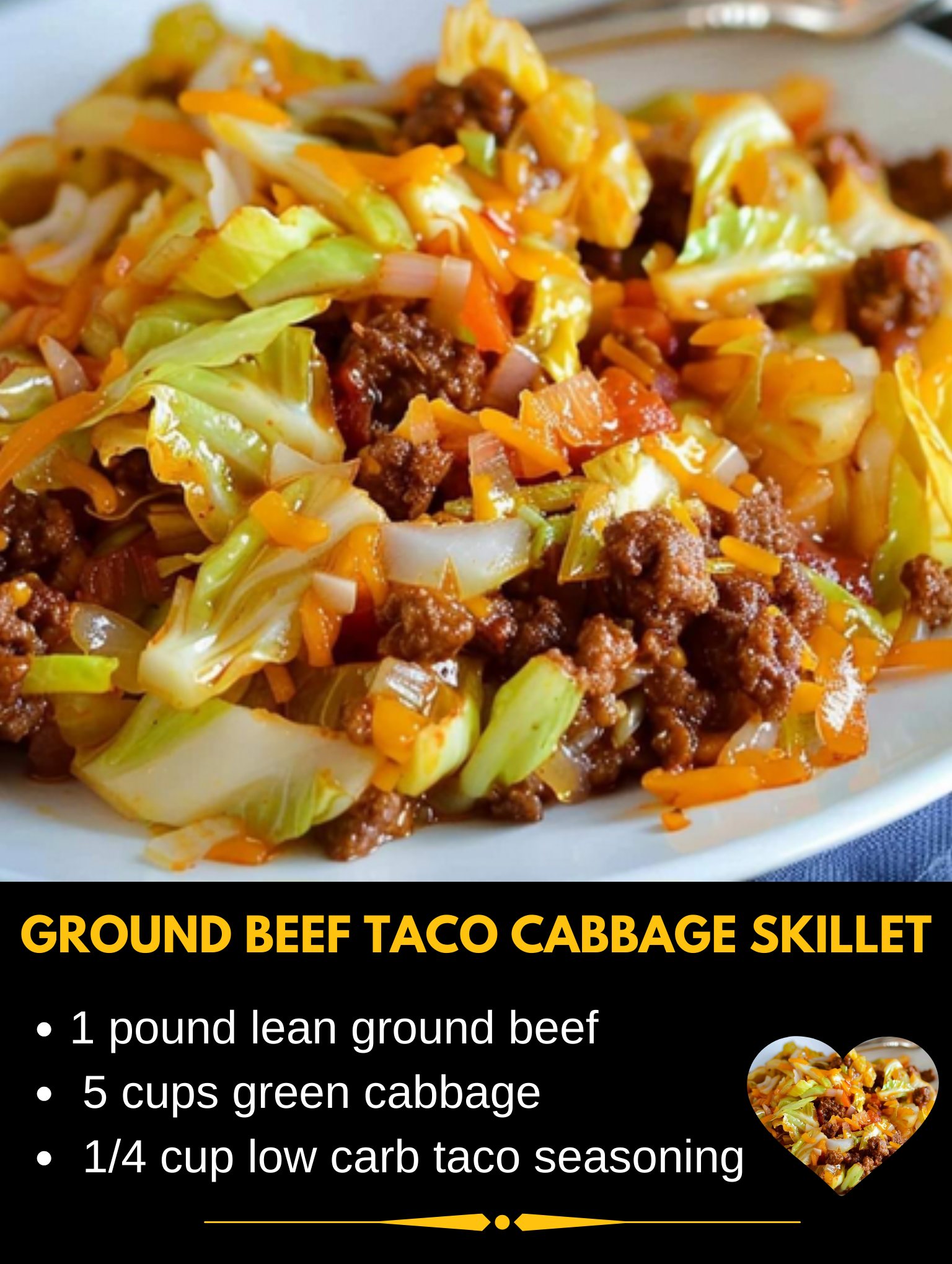 👉Ground Beef Taco Cabbage Skillet – Recipes on a Budget