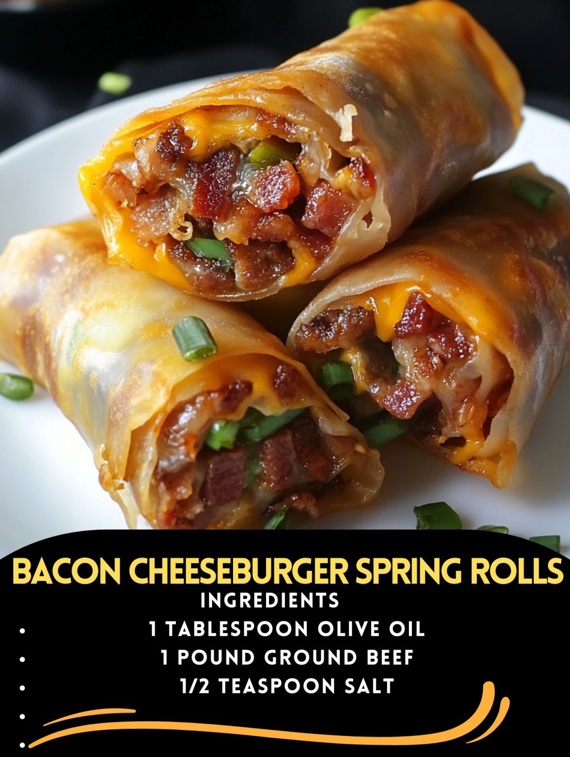 👉Bacon Cheeseburger Spring Rolls – Recipes on a Budget