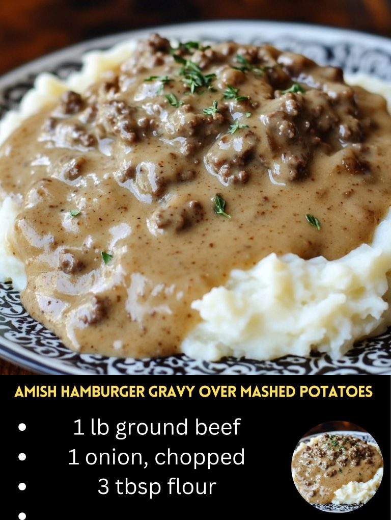 👉AmishHamburger Gravy Over Mashed Potatoes – Recipes on a Budget