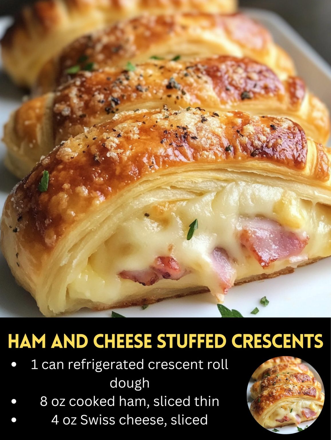 👉Ham and Cheese Stuffed Crescents – Recipes on a Budget