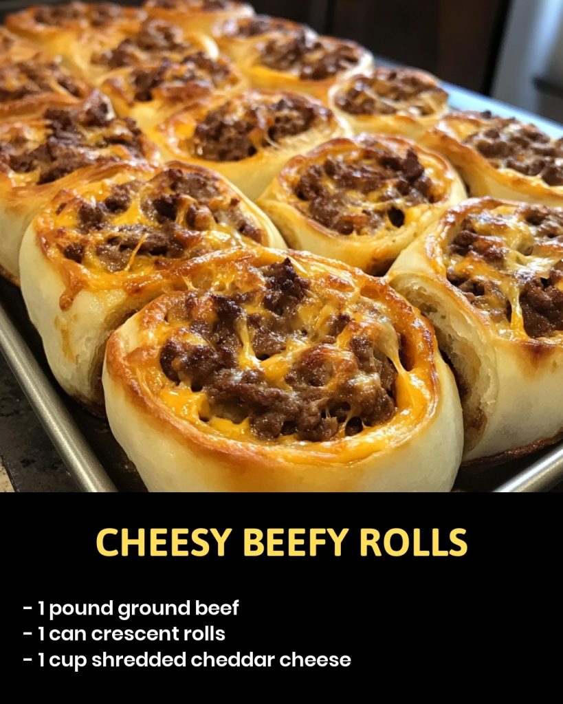 👉Cheesy Beefy Rolls – Recipes on a Budget