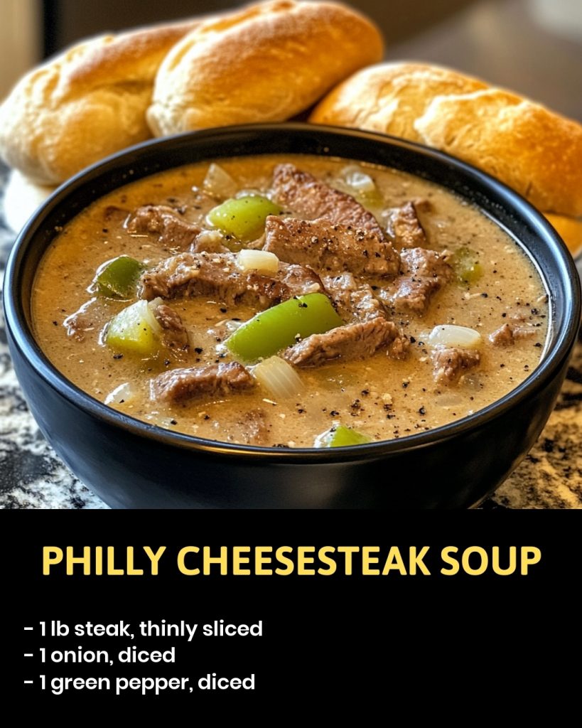 👉Philly Cheesesteak Soup – Recipes on a Budget