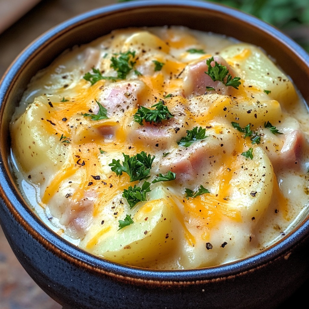 👉Scalloped Potatoes HamSoup – Recipes on a Budget