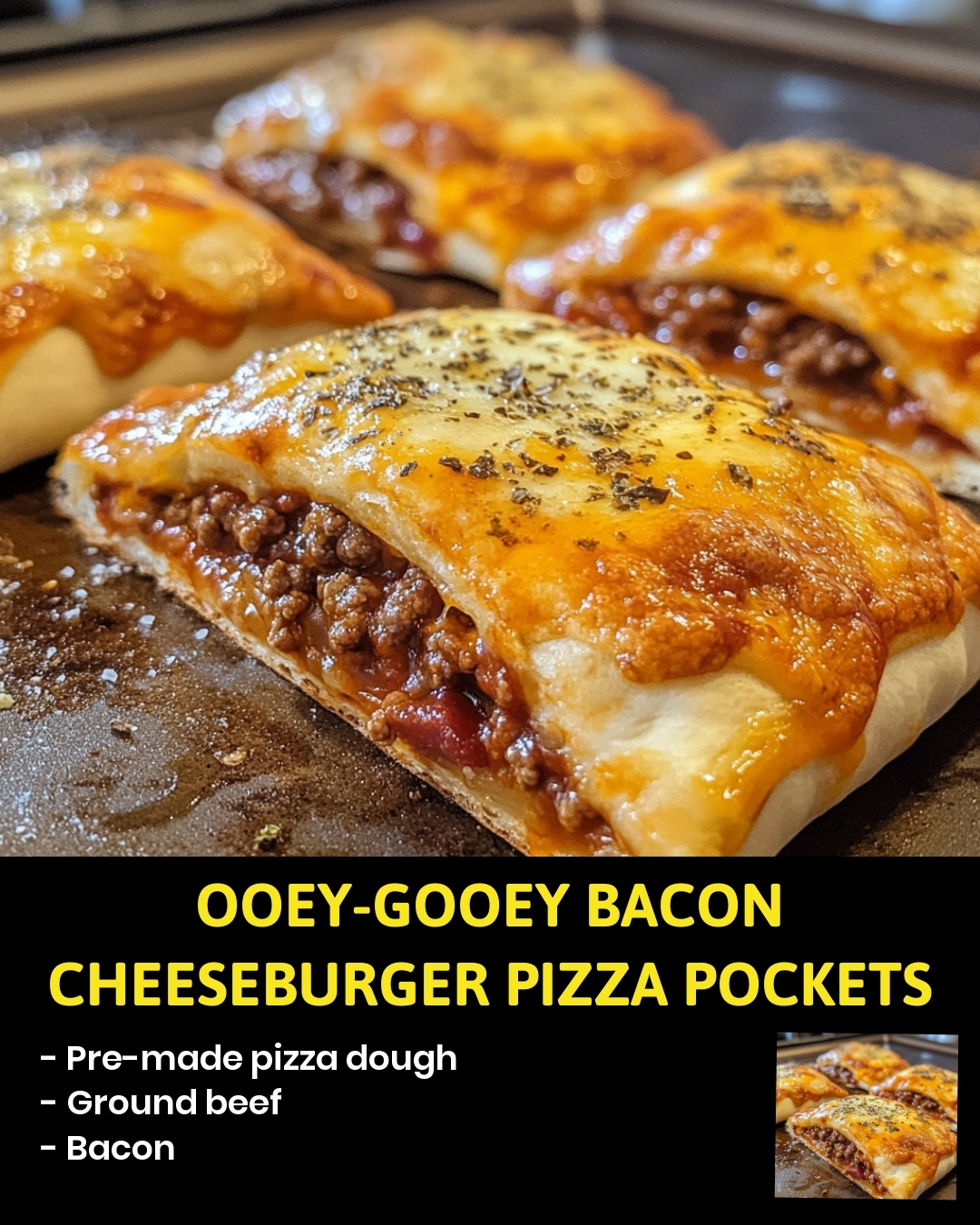 👉Bacon Cheeseburger Pizza Pockets – Recipes on a Budget