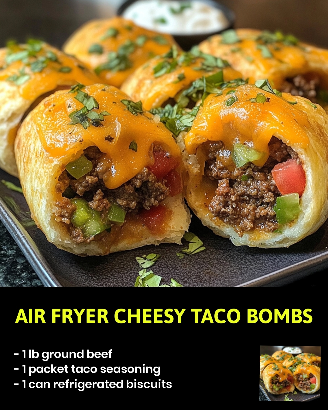 👉Air Fryer Cheesy Taco Bombs – Recipes on a Budget
