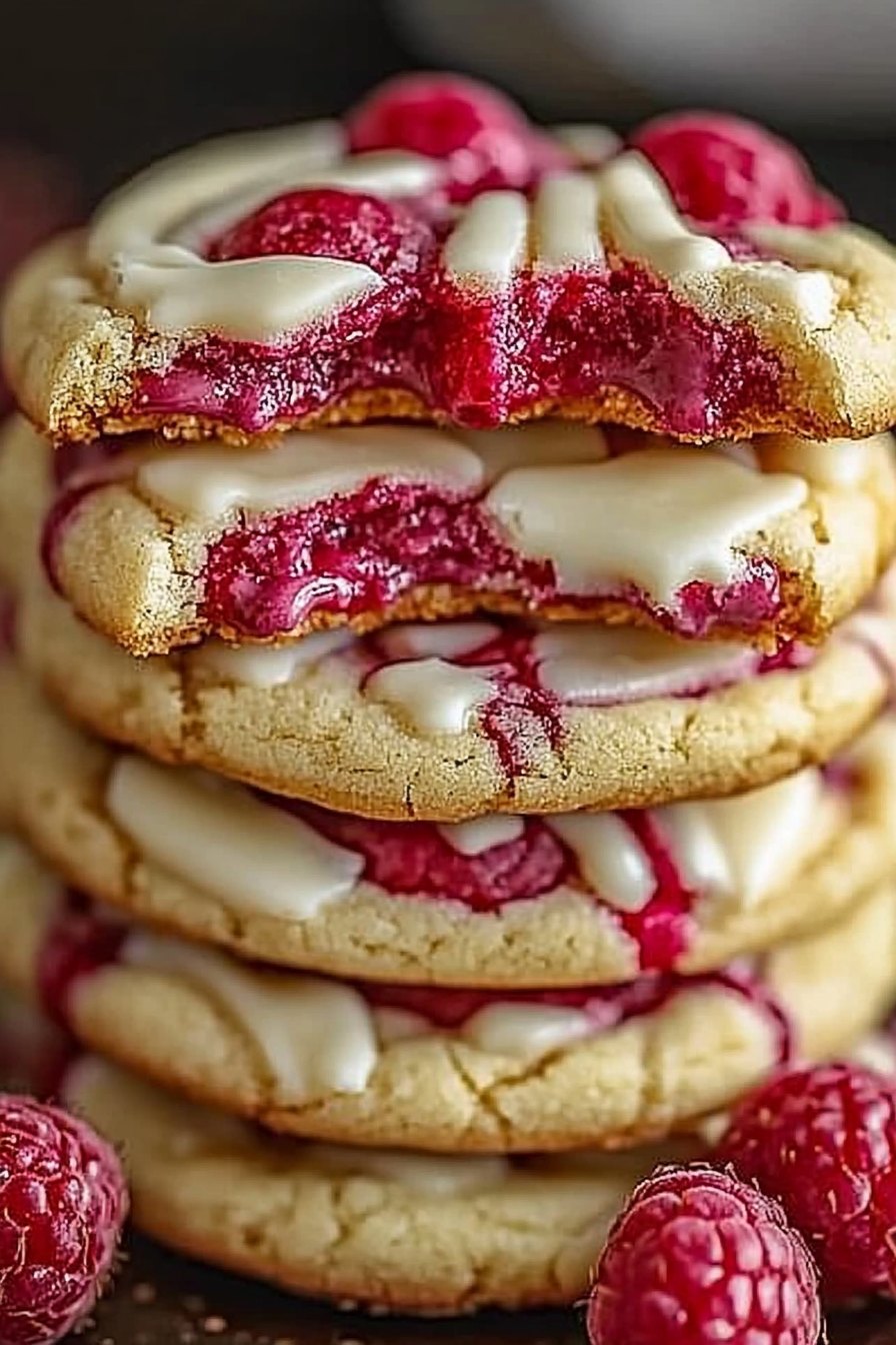 👉WhiteChocolate Raspberry Cookies – Recipes on a Budget