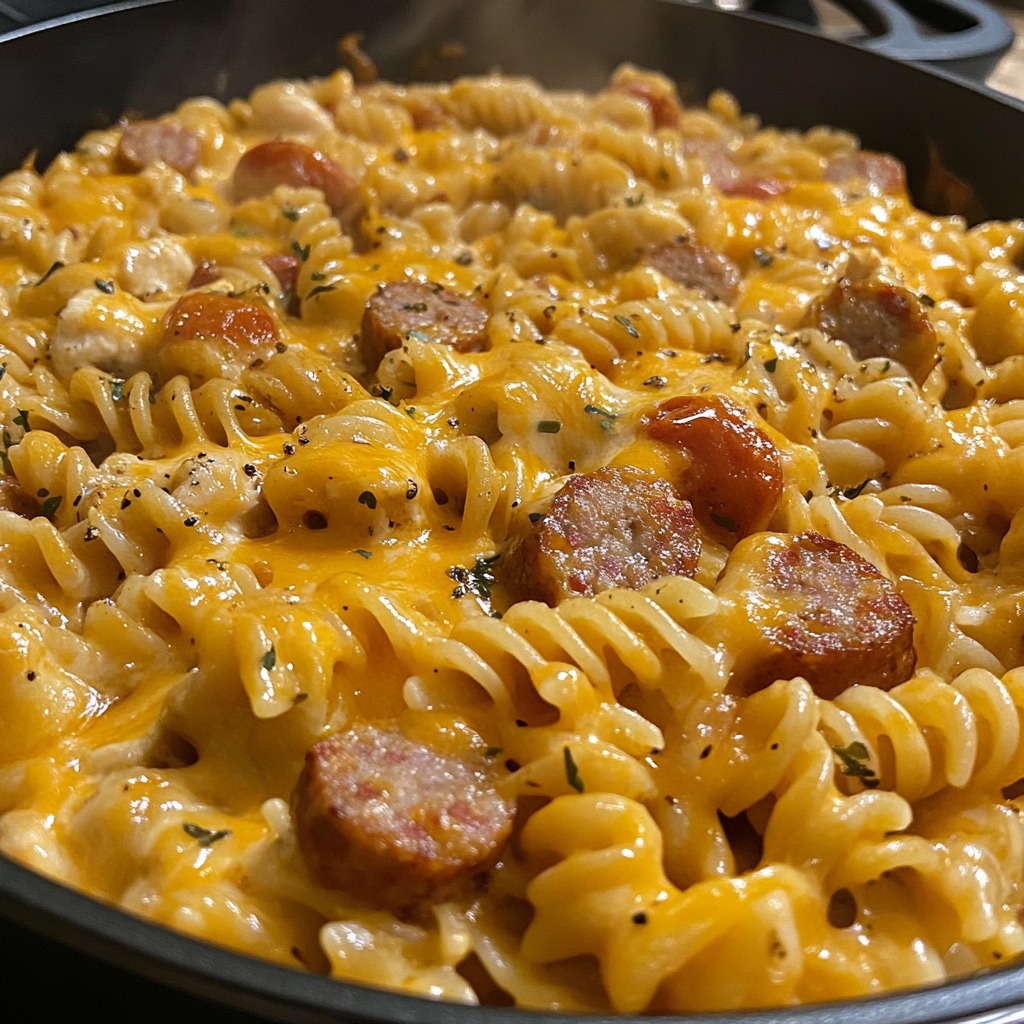 👉Cheddar Ranch ChickenSausage Rotini – Recipes on a Budget