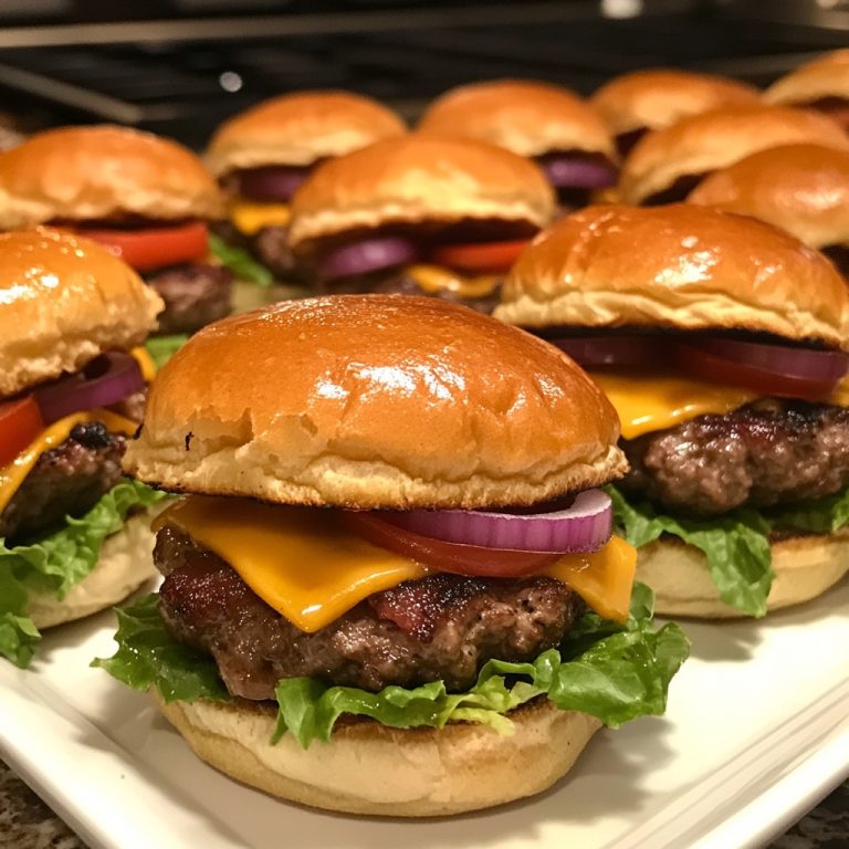 👉Maple Bacon Bourbon Cheeseburger Sliders – Recipes on a Budget